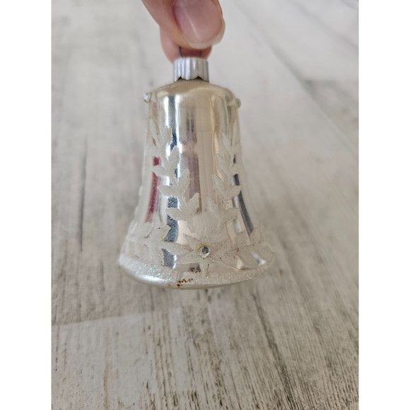 Radko | Holiday | Vintage Radko Shiny Brite Silver Flocked Bell Mercury ...